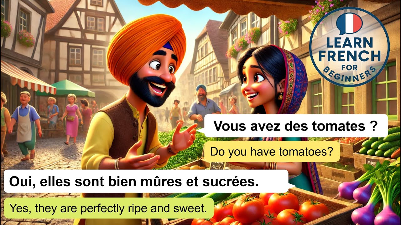 French for Beginners: Buying Vegetables at the Market (With English ...