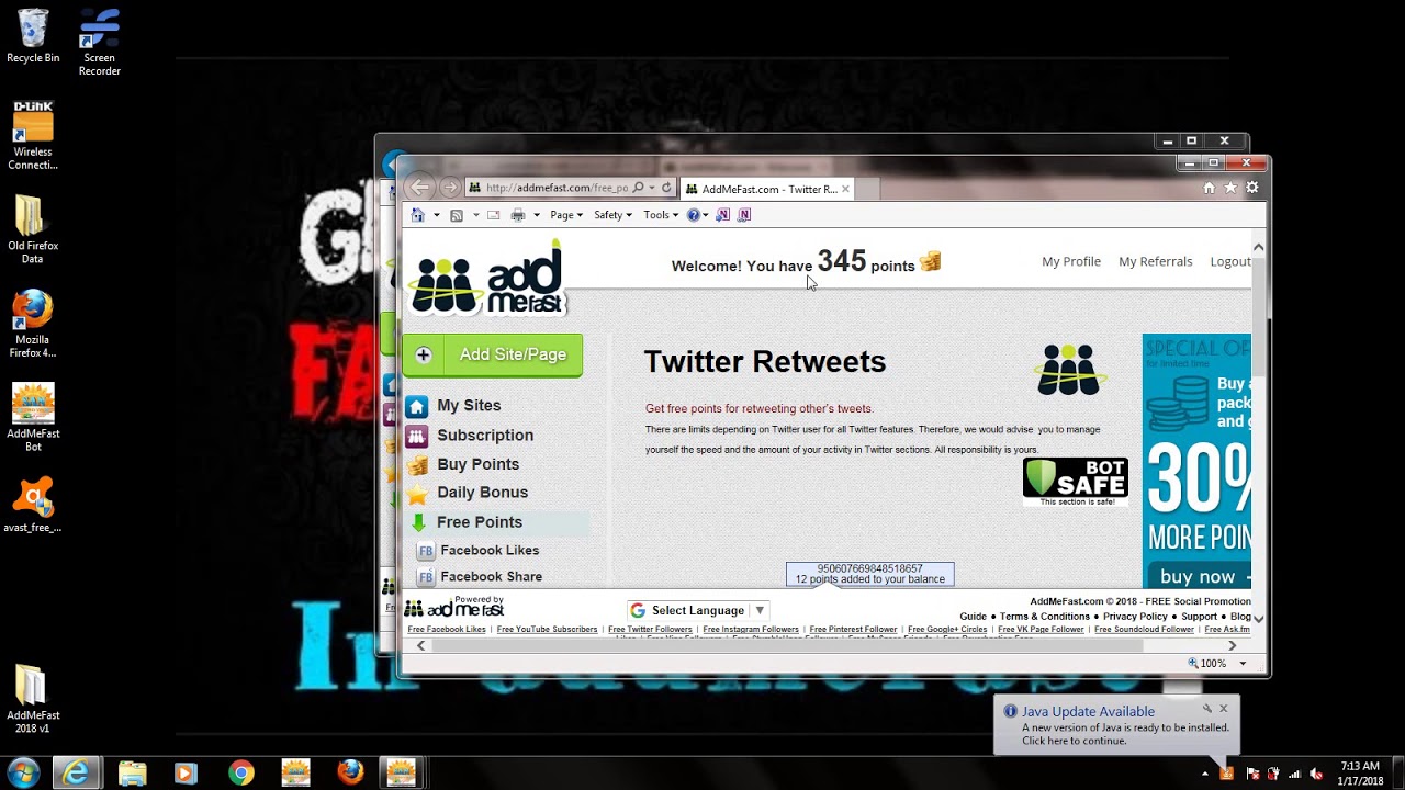Addmefast: Get 5000 points per day || Best BOT - YouTube
