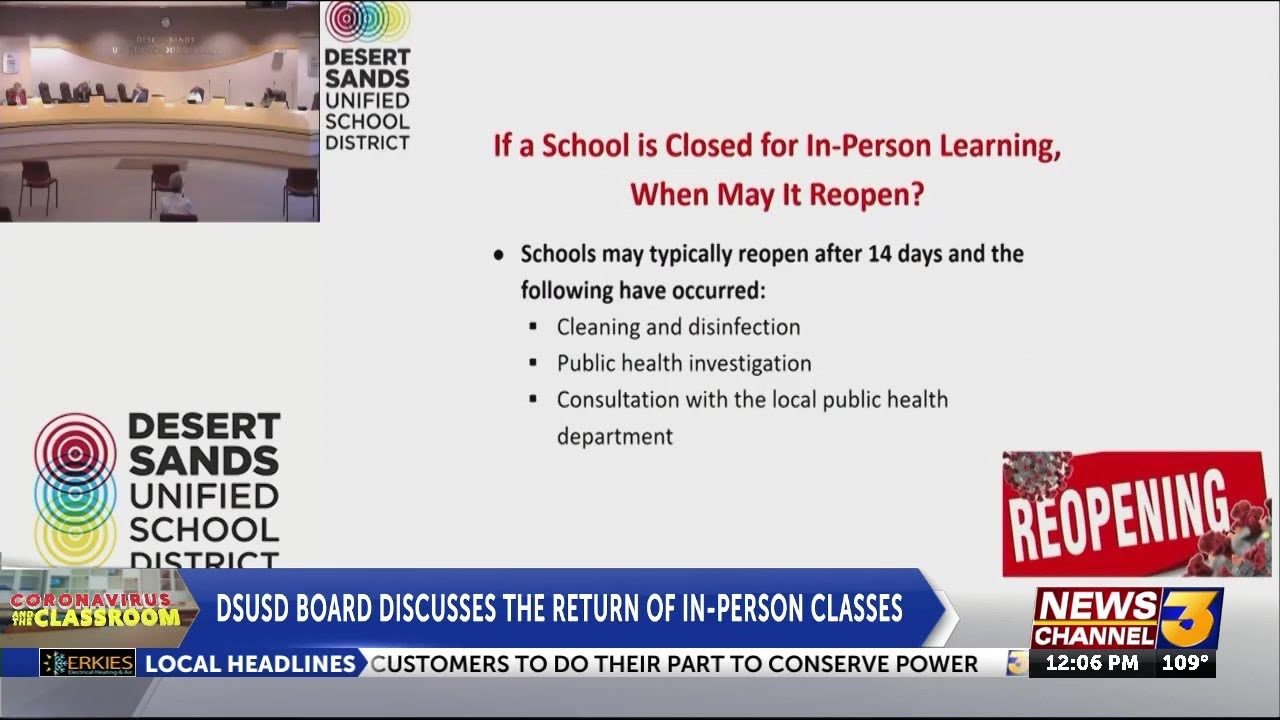 DSUSD board discusses return of in person classes - YouTube
