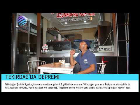 SON DAKİKA! TEKİRDAĞ'DA 4.3 BÜYÜKLÜĞÜNDE DEPREM.