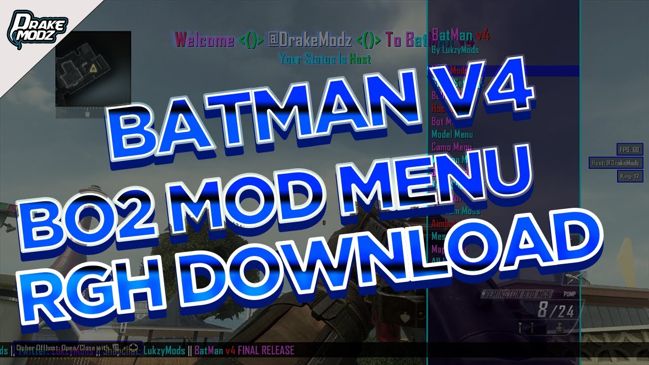 BatMan V4 Mod Menu | Black Ops 2 | [RGH} | Free Download - YouTube
