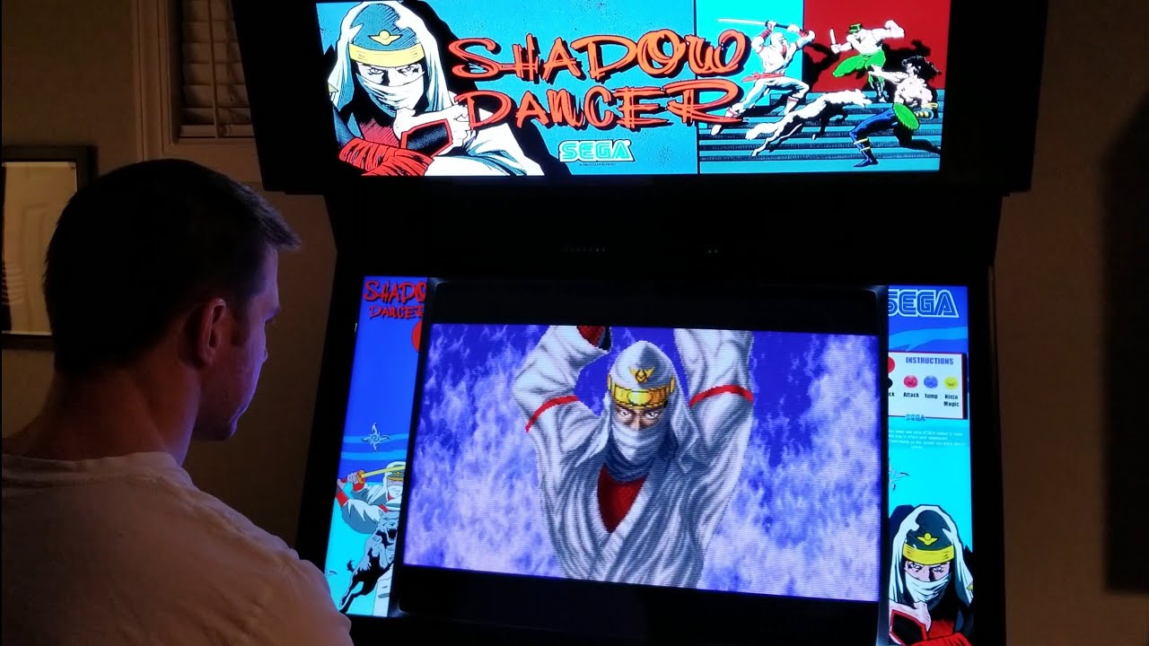 Shadow Dancer Arcade Cabinet MAME Playthrough w/ Hypermarquee - YouTube