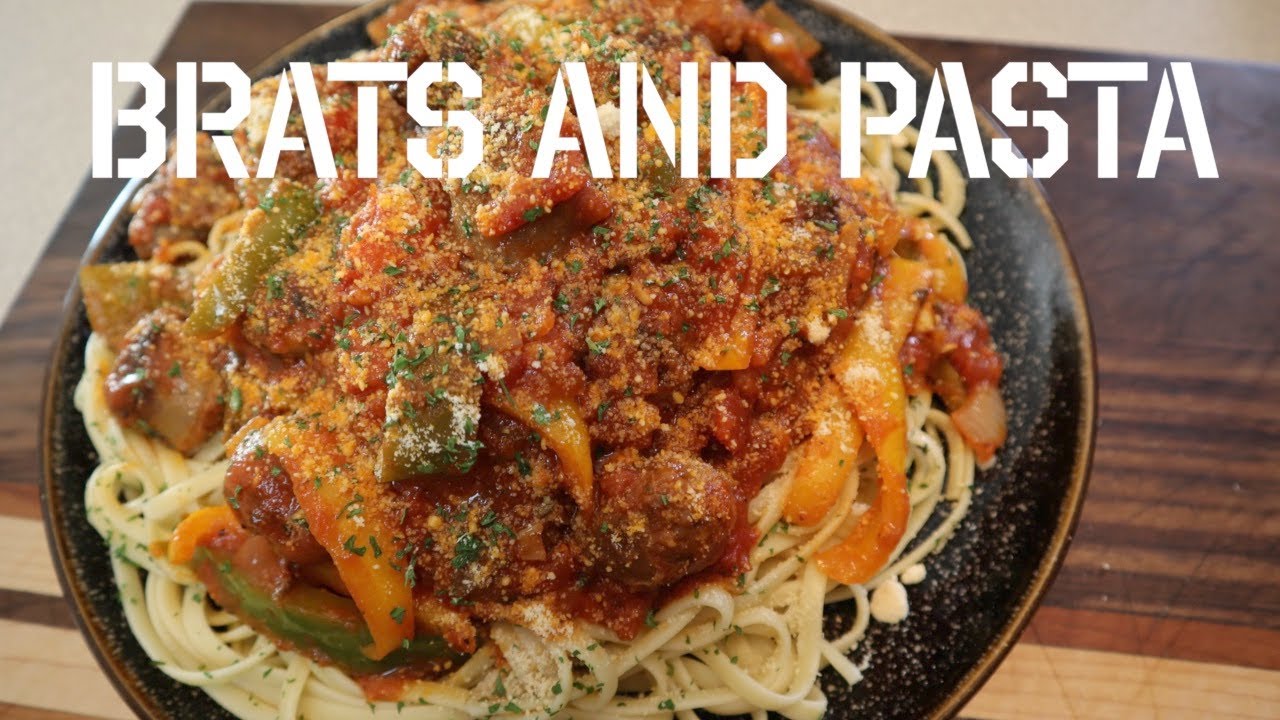 Delicious Quick N Simple Bratwurst and Pasta Recipe - YouTube