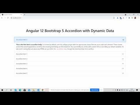 Angular 12 Bootstrap 5 Accordion with Dynamic Data Working Demo - YouTube