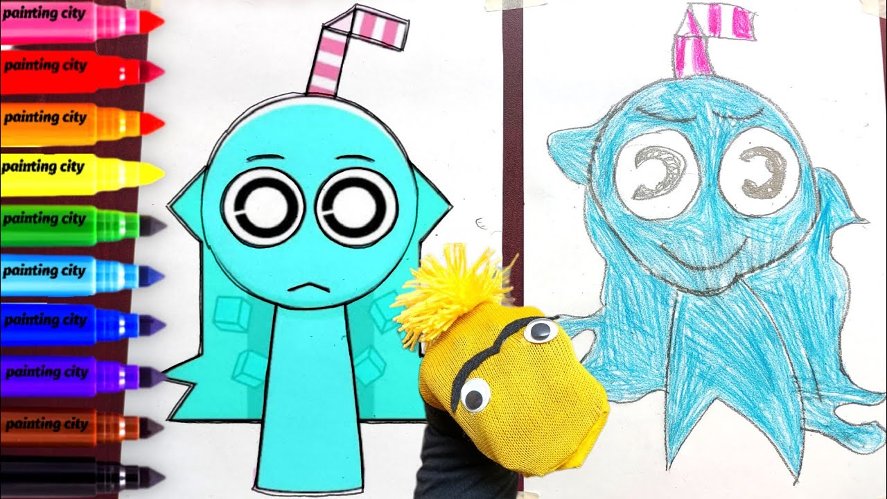 How to Draw Aqua from Incredibox Sprunki - YouTube