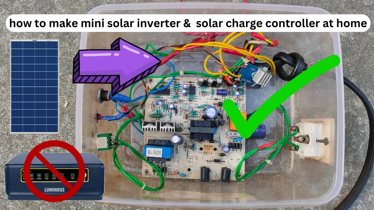 how to make mini solar inverter at home || How to make solar charge ...