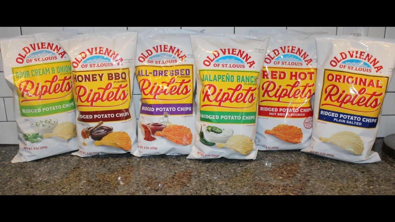 Trying SIX Old Vienna St. Louis Ridged Riplets Potato Chips Review ...