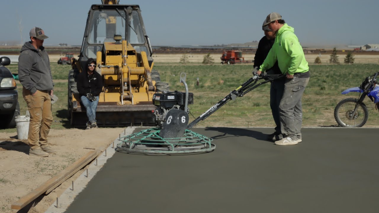 How to pour big concrete pads with Metal Screed Chairs - YouTube