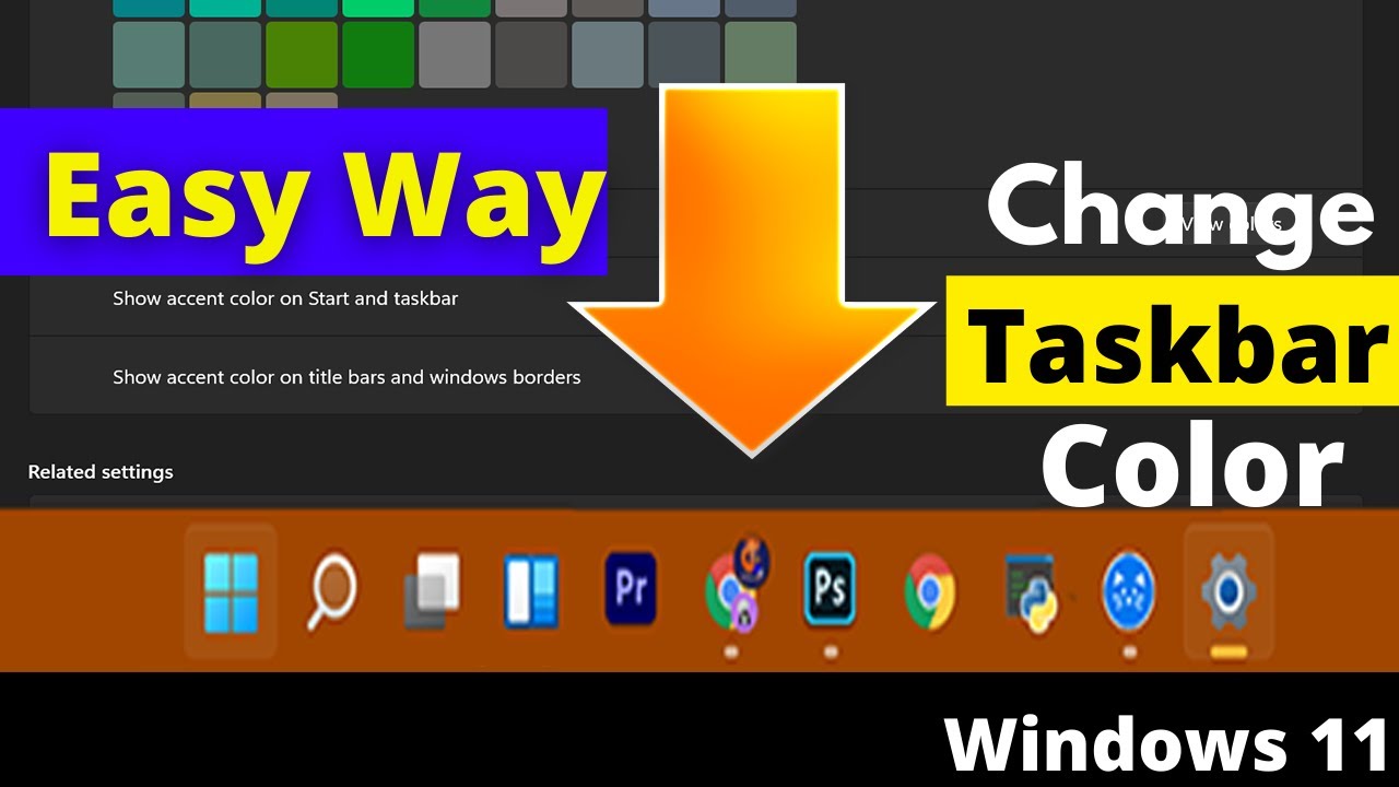 Change Windows 11 Taskbar Color | how to change taskbar color in ...