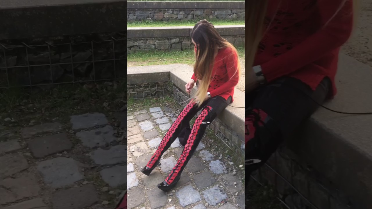 Fan Video 5" inch Lara wears the Gift Overknees High Heel Boots 12,5 cm ...