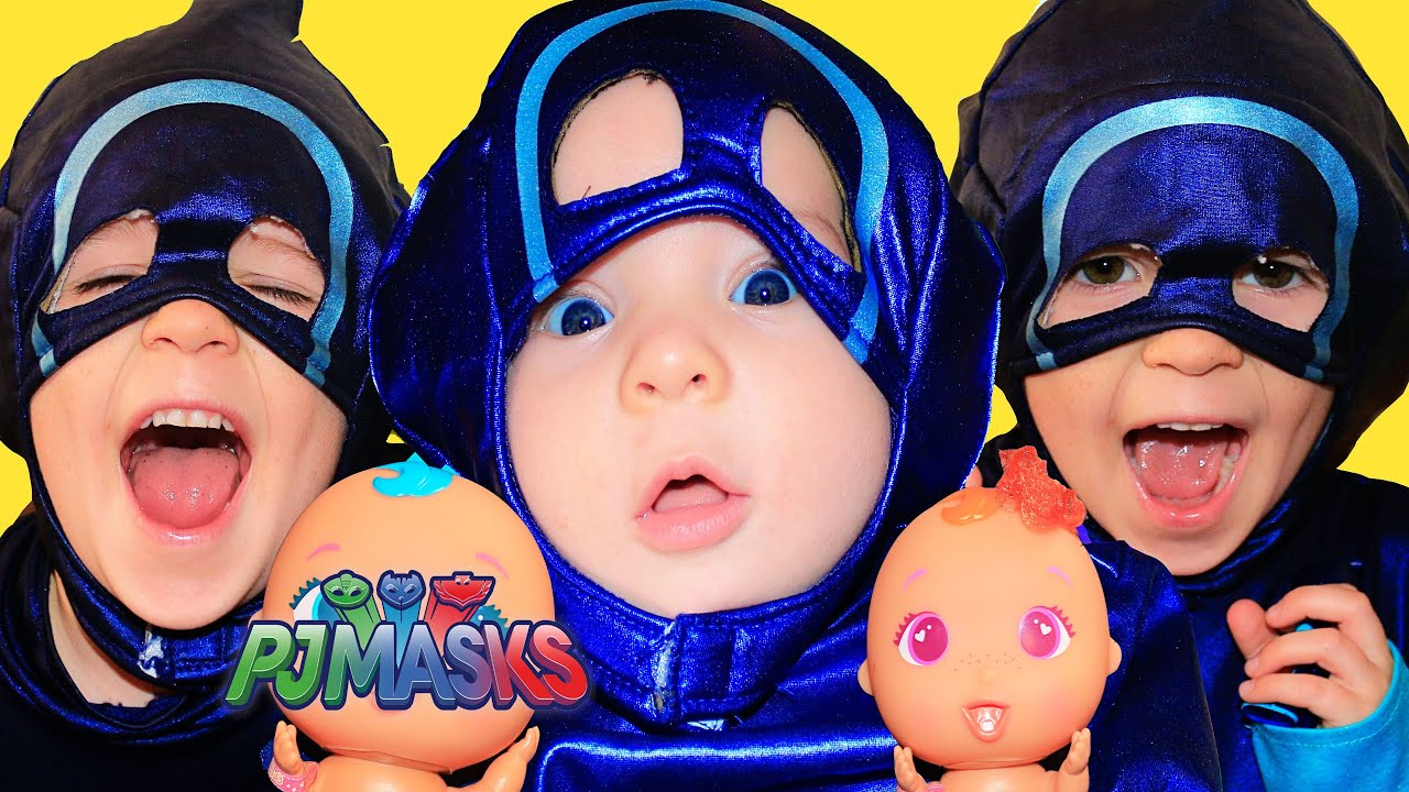 PJ Masks Night Ninja & His ARMY OF NINJALINOS Train to Defeat Gekko ...