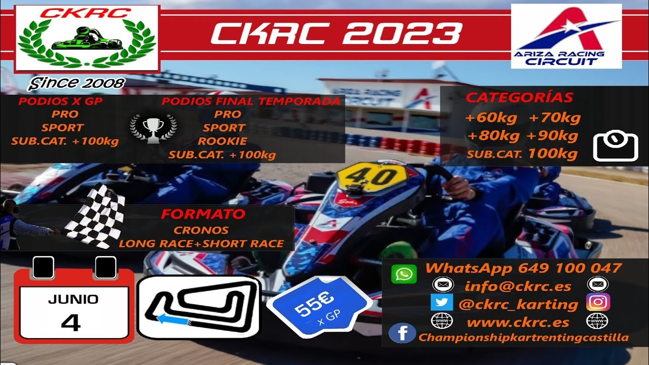 CKRC 2023- GP6- Karting Ariza- +-80 Carrera 2 (Corta)- 04-06-2023 - YouTube