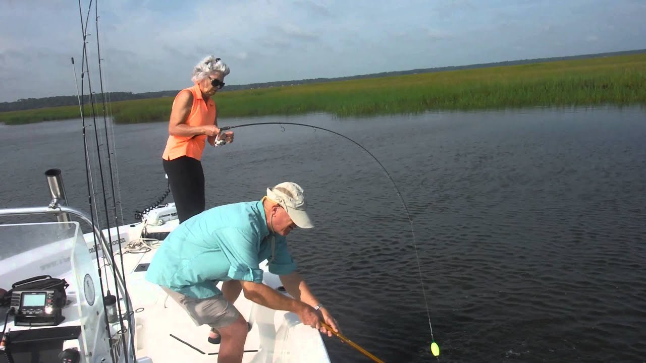 Slot Redfish Near The Grass at Amelia Island Florida - YouTube