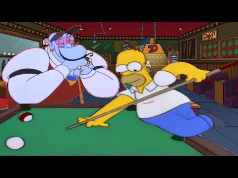 Genie and Homer Simpson Plays Pool - YouTube