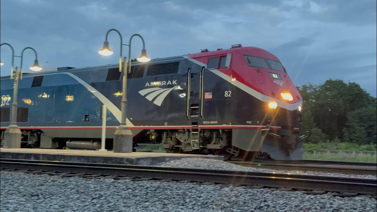 Horn Show Amtrak Carolinian Train 79 Greensboro NC Station lead by Phase VII P42 Locomotive 82 # ...