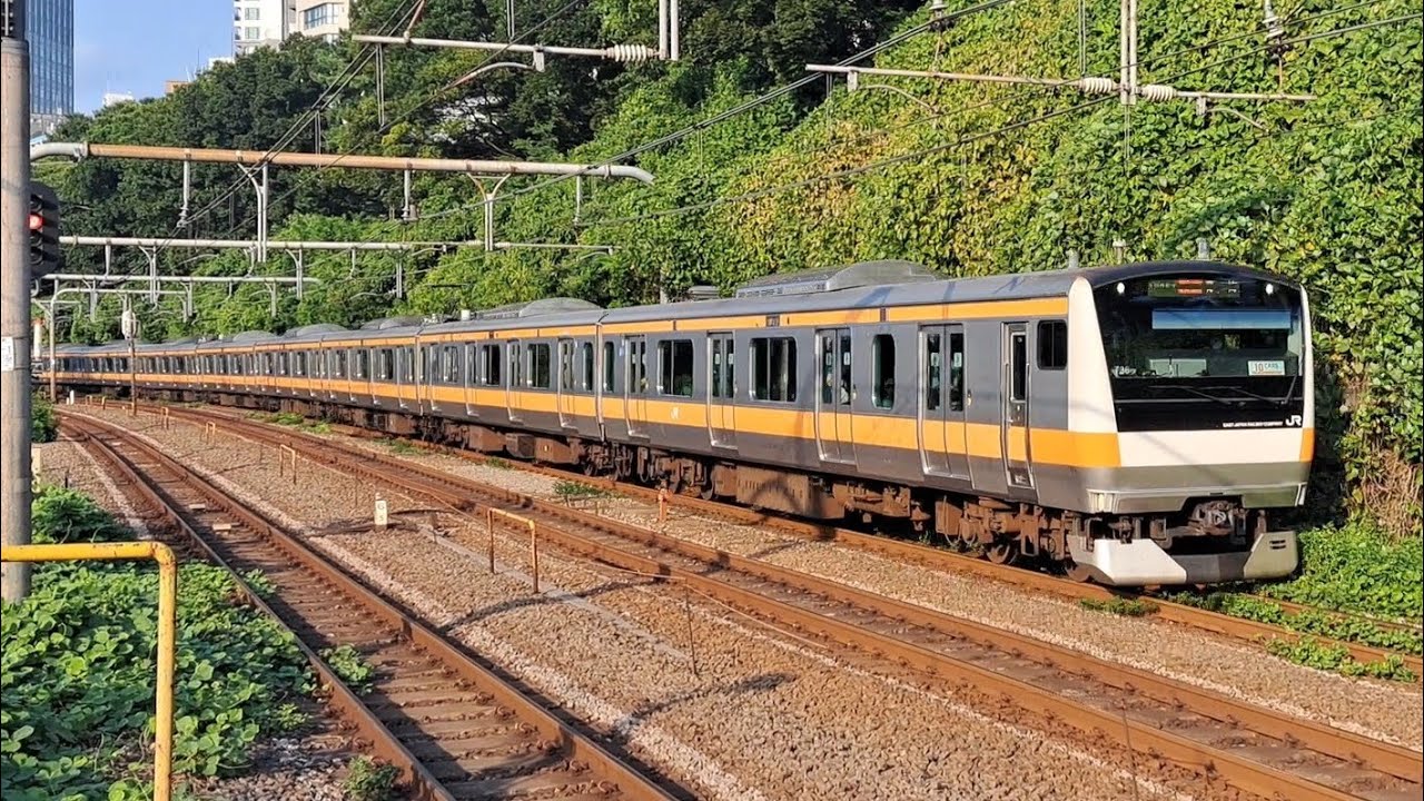 JR東日本中央線E233系T36編成快速青梅行き市ヶ谷駅通過(2024/8/18) - YouTube