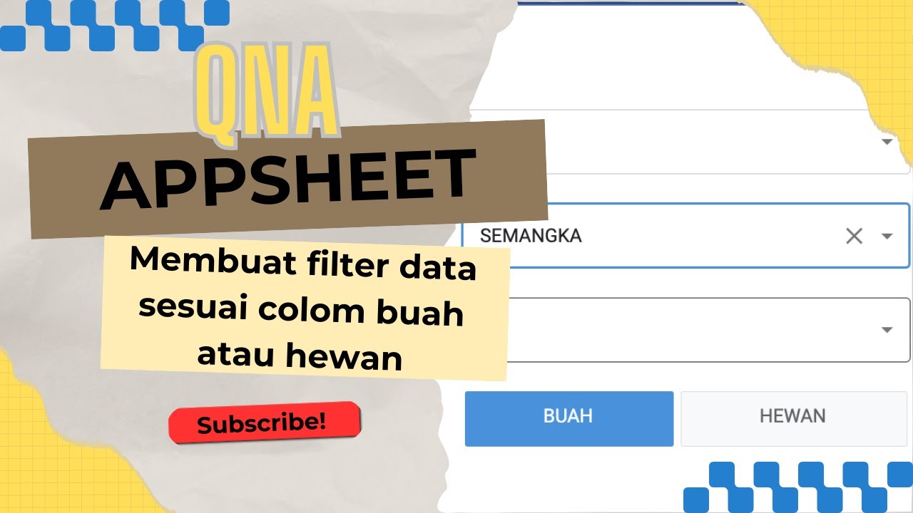 QNA FILTER COLOM BERDASARKAN COLOM DI APPSHEET - YouTube