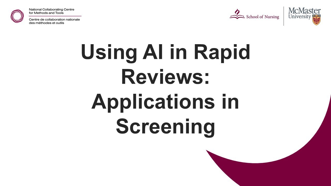 Using AI in Rapid Reviews: Applications in Screening - YouTube