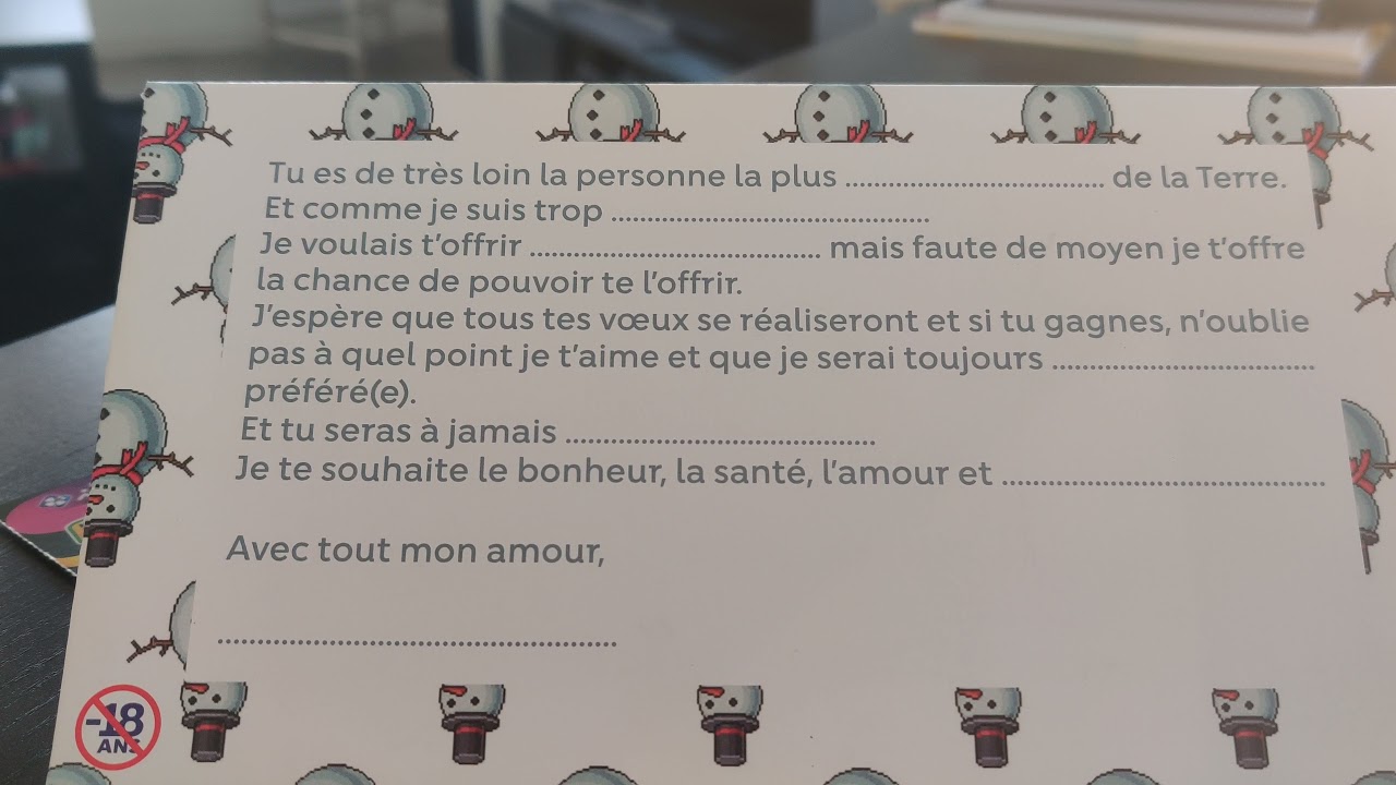JEU EN FRANÇAIS : PHRASES / TEXTE À TROUS À COMPLÉTER (Fill in the ...