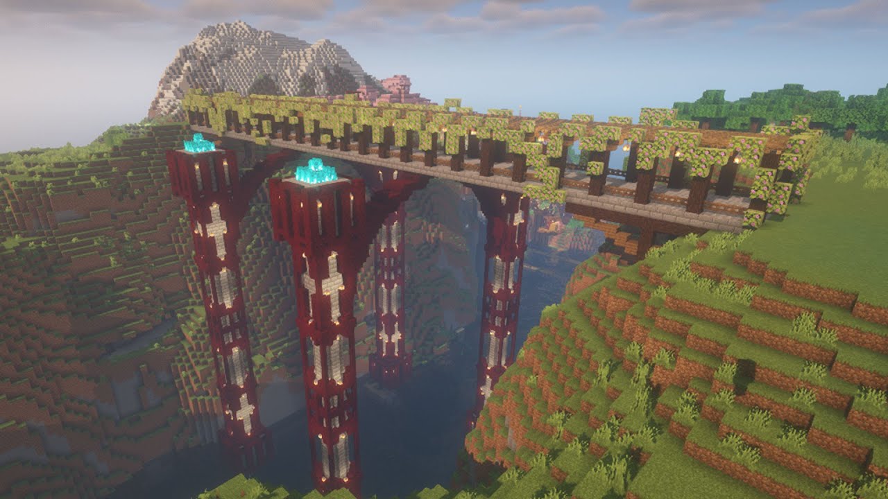A bridge between the Village and the Great Pyramid - Minecraft 1.20 ...