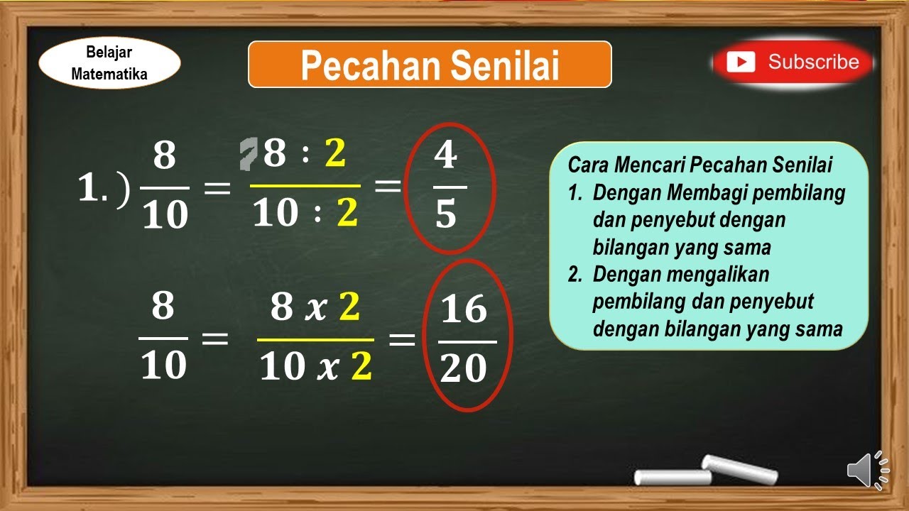 Cara Mencari Pecahan Senilai - YouTube