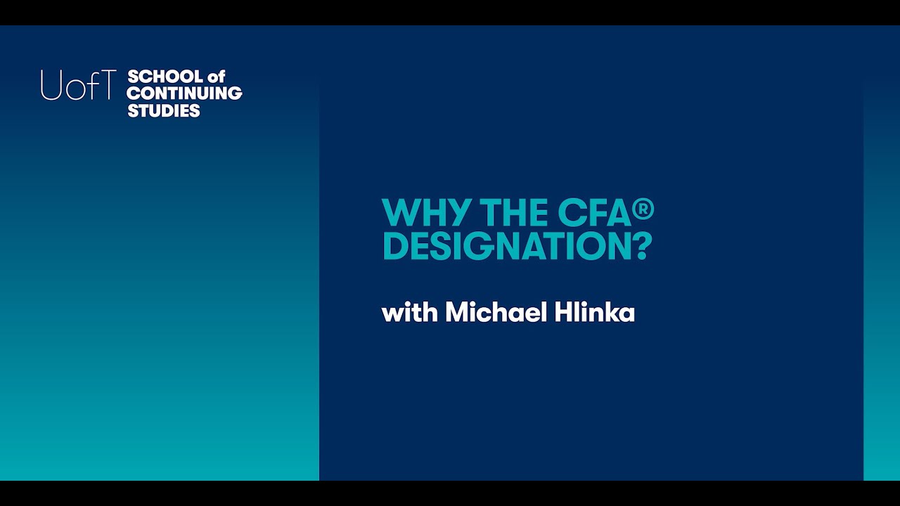Why the CFA designation? - YouTube