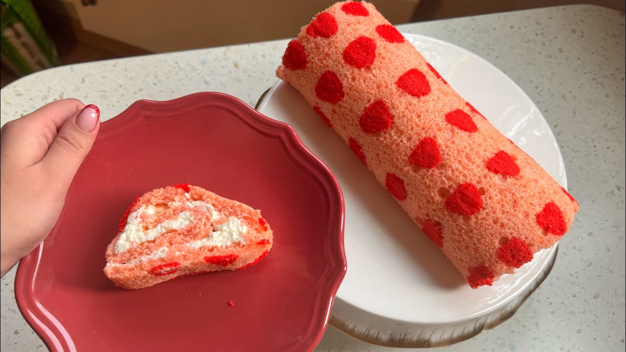 Sevgililer gunune ozel rulet resepti/ Urekli rulet /Minimum yumurta ile ...