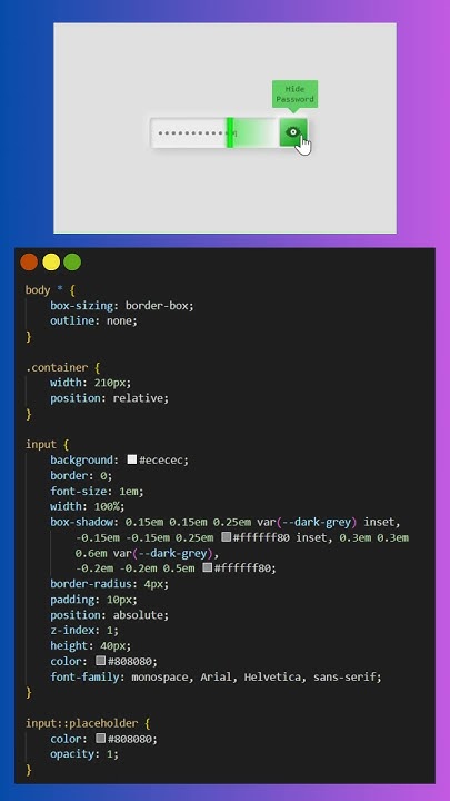 Show Password Using HTML and CSS #shorts - YouTube
