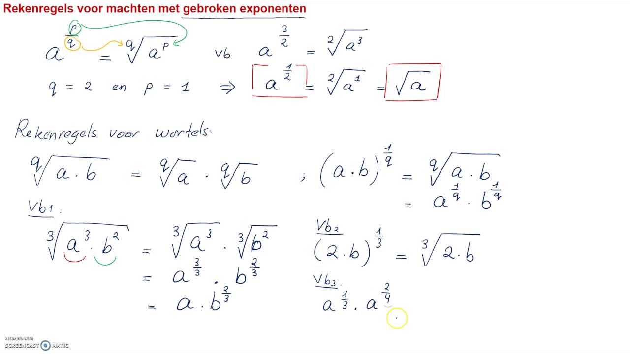 A1 8 Machten met gebroken exponenten - YouTube