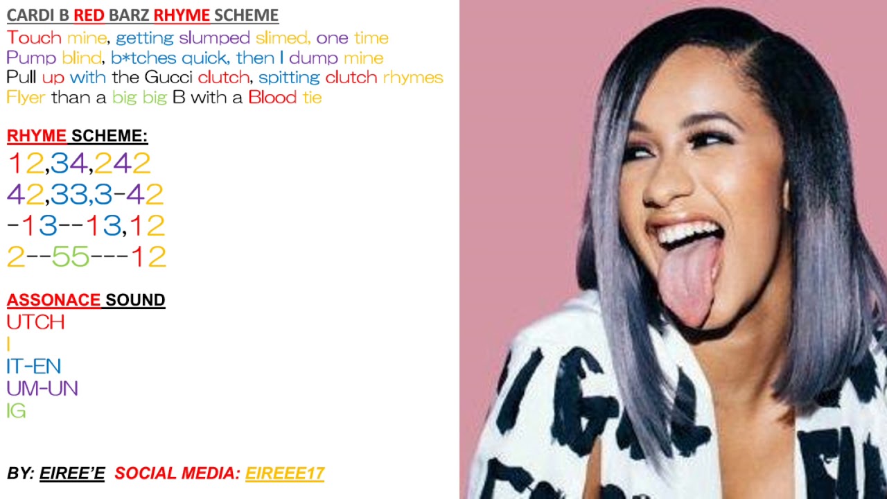 Cardi B Red Barz RHYME SCHEME! BREAK DOWN - YouTube