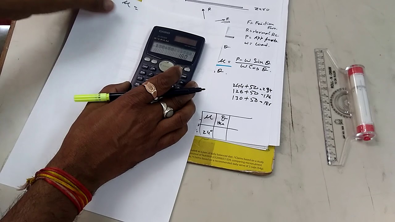 ANGLE OF REPOSE PRACTICAL WITH CALCULATION IN हिन्दी - YouTube