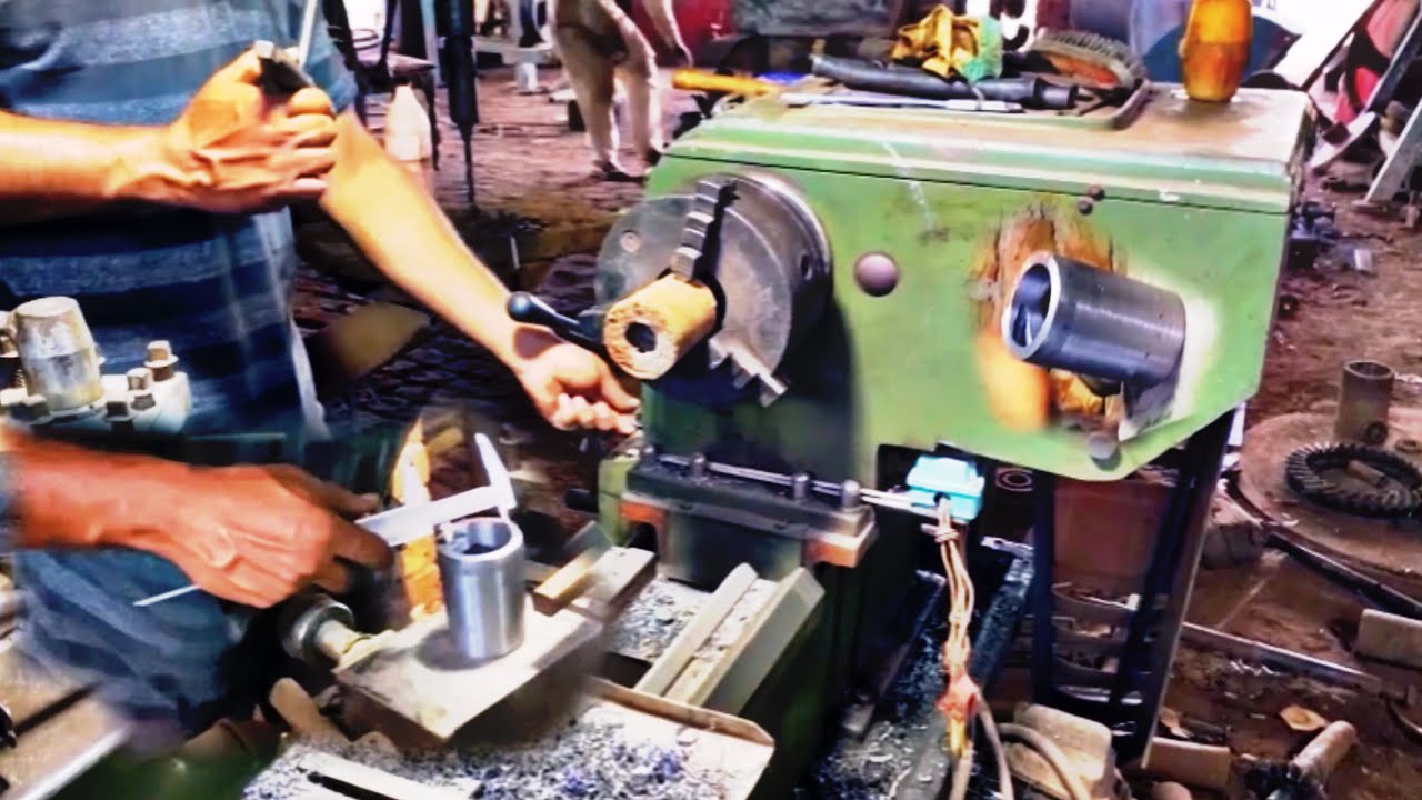 Wonderful process of making heavy iron bush on lathe machine full ...