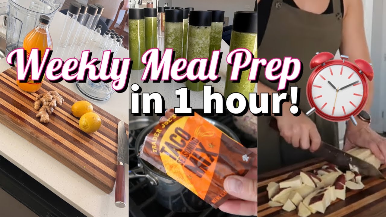 ONE HOUR MEAL PREP! ⏰ Easy Breakfast, Lunch & Dinner High Protein Plant ...