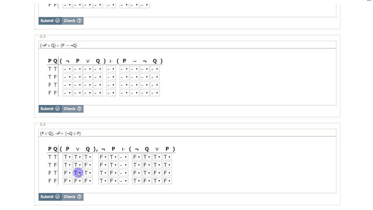 truth tables, checking for validity (Carnap,1) [replaced] - YouTube