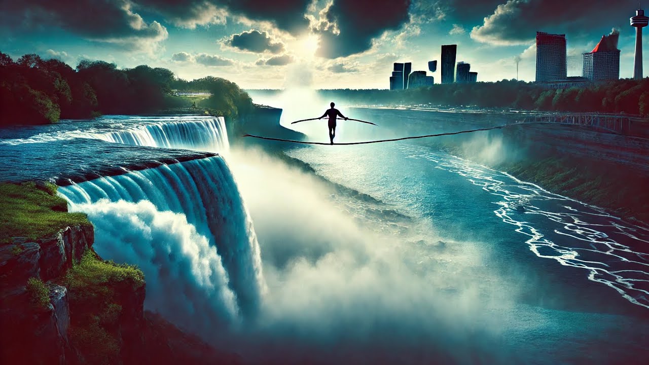 Death-Defying Walk: Man Balances Between Life and Death at Niagara ...