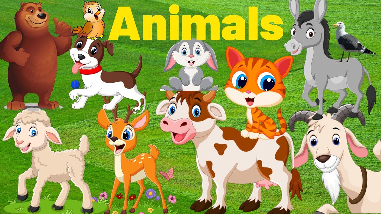 animals for kids l Cute Little Farm Animal Sounds - Dog, Lion, cow ...