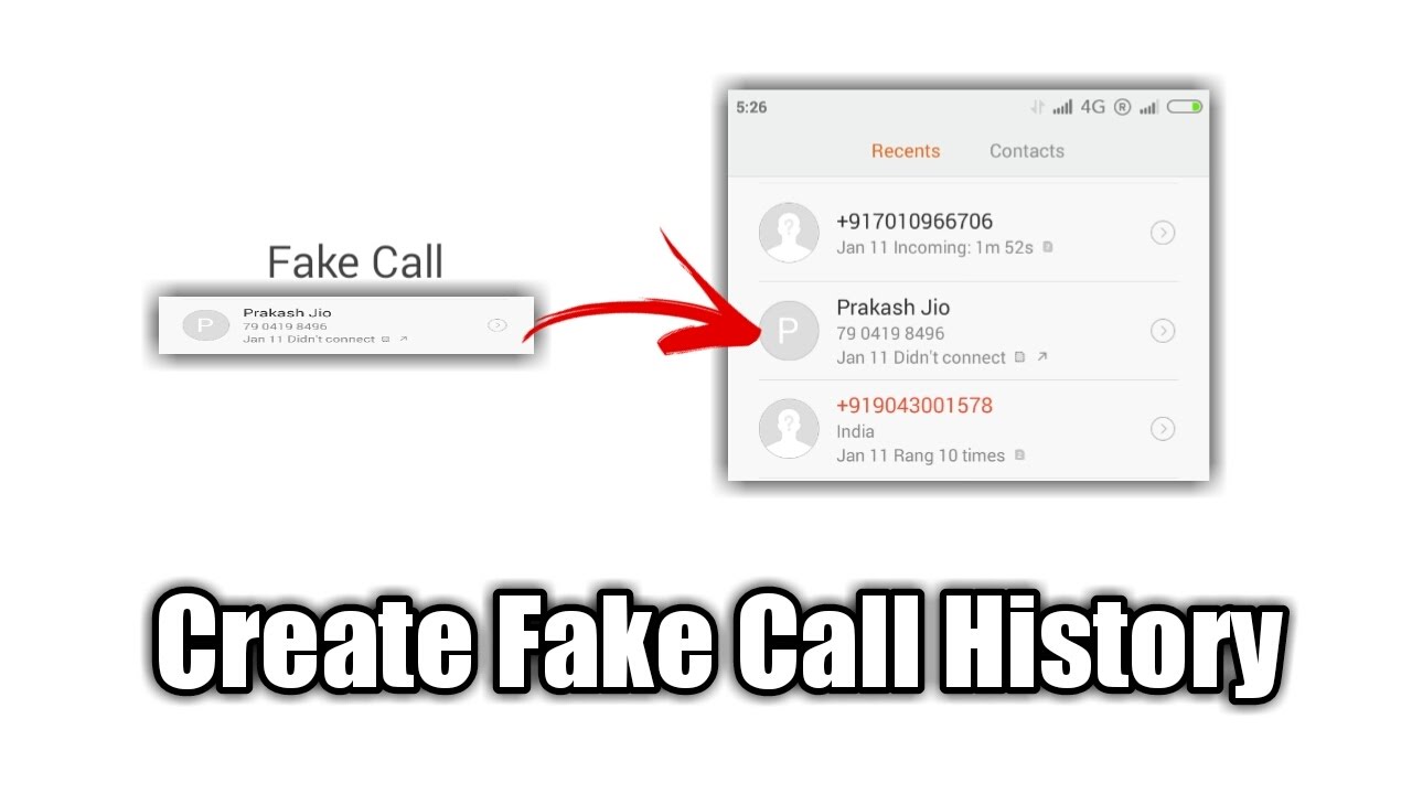 How To Create Fake Call History - YouTube