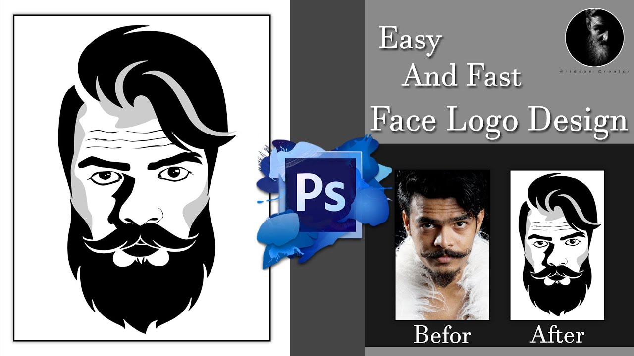 2D Face Logo Design - YouTube