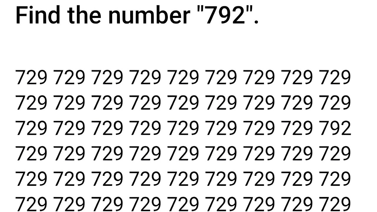 How Fast Can You Find Number 792? | Focus Challenge - YouTube