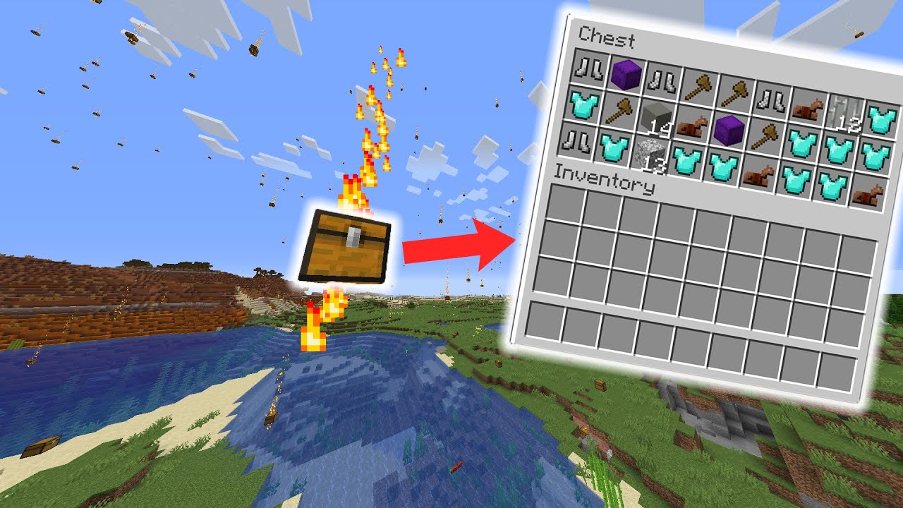 Minecraft, but random chests rain from the sky... - YouTube