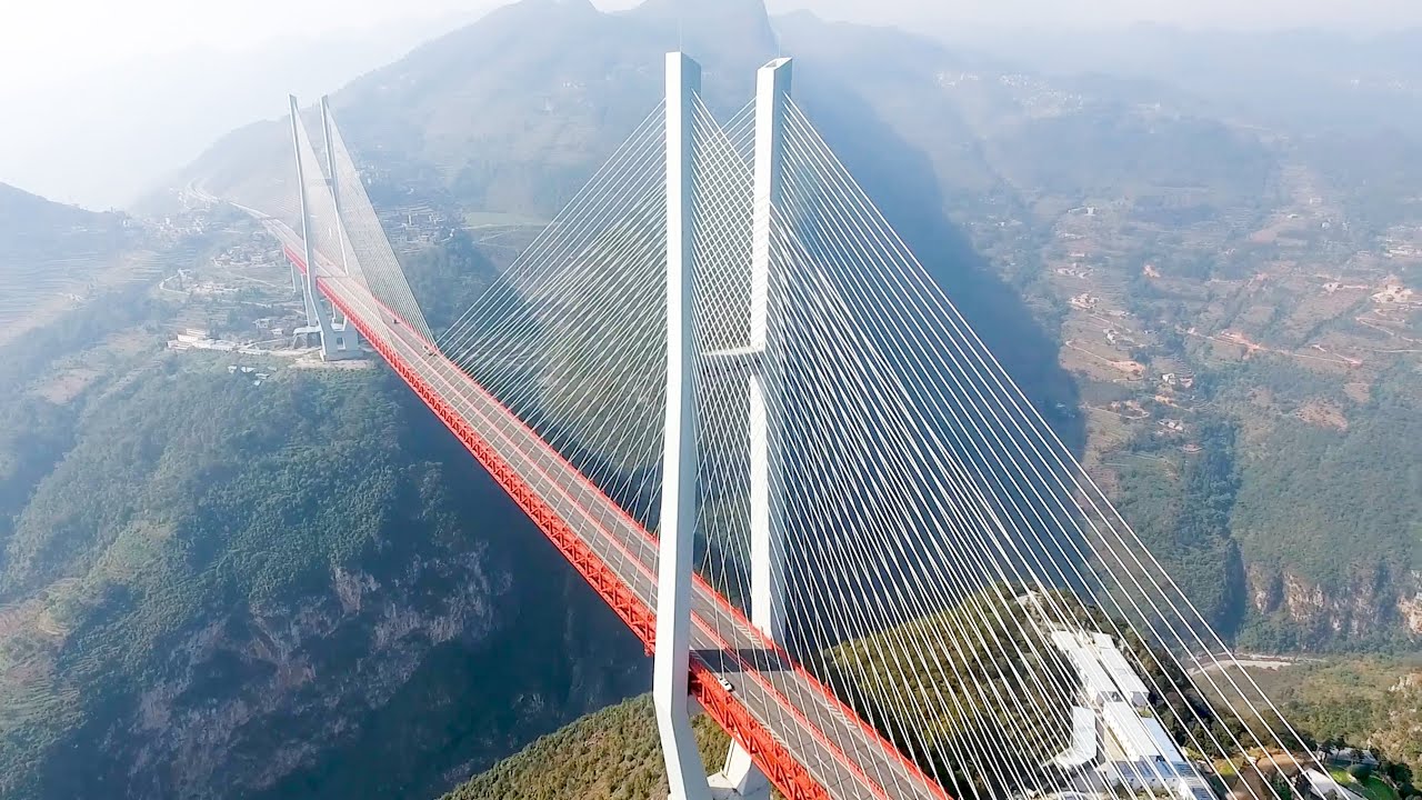 Aerial photography China Beipan River Bridge - YouTube