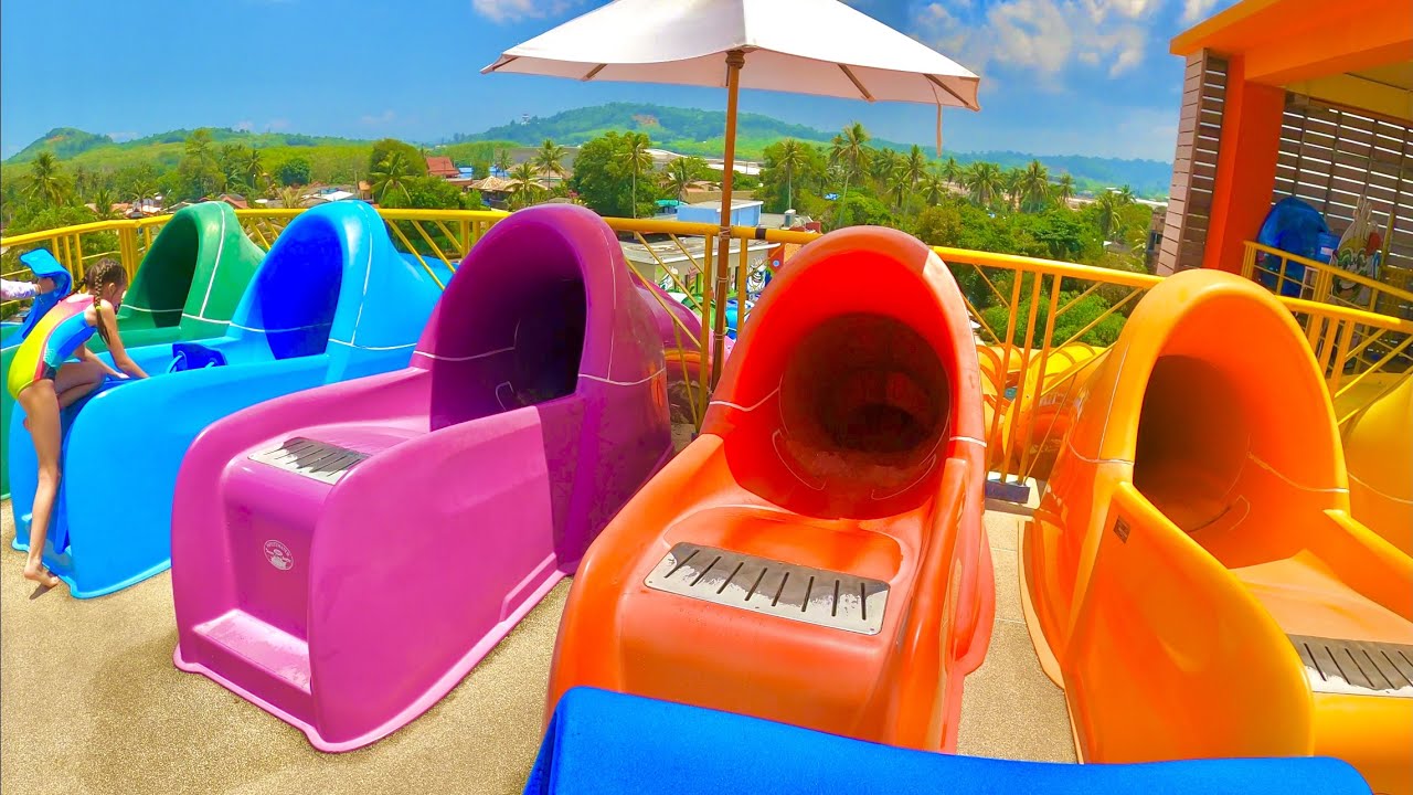 Mat Racer Slide at Splash Jungle Water Park - YouTube