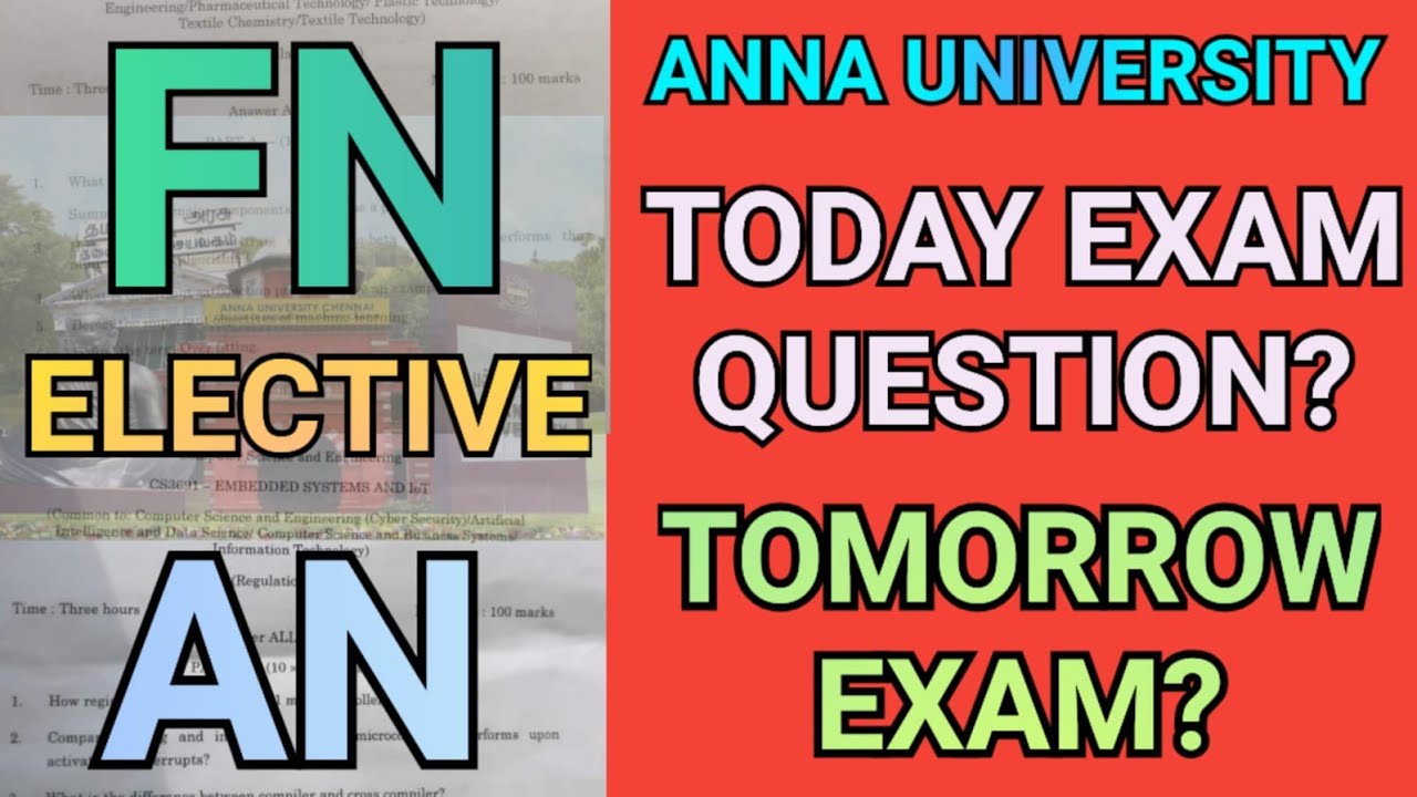 Anna University Today Exam Open Elective Questions? | Engineering ...