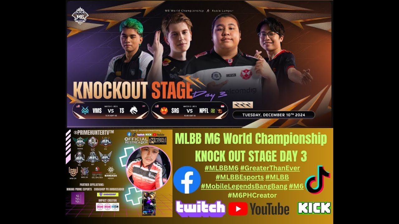 LIVE RESTREAM | Knockout Stage Day 3 MLBB M6 World Championship ...