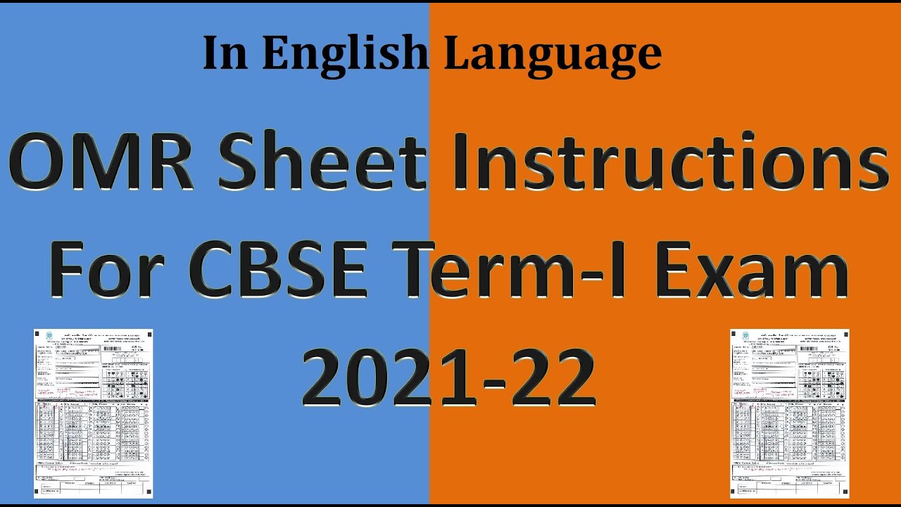 Instructions for filling OMR Sheet for CBSE Term-I Exam // In English ...