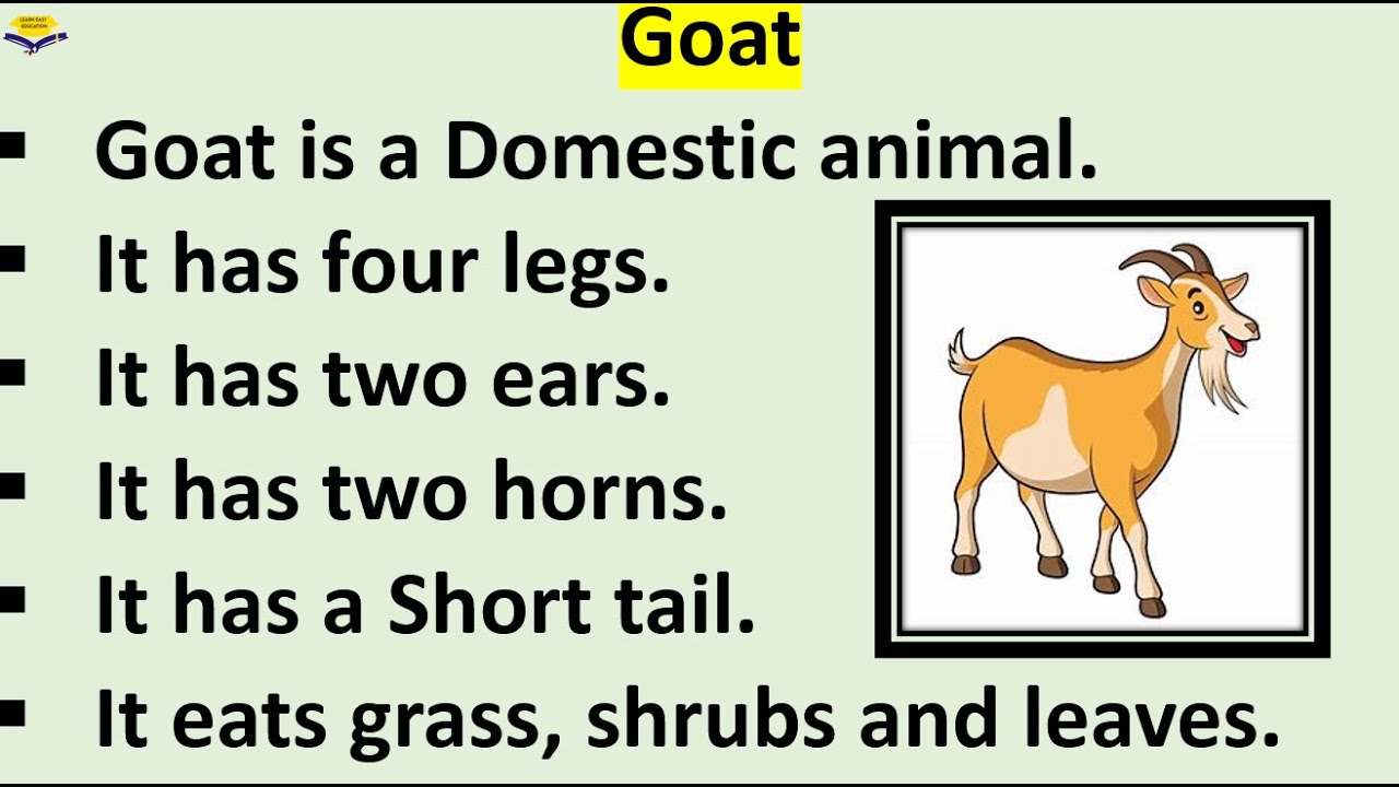 10 lines on goat in english | bakri par nibandh | essay on goat in ...