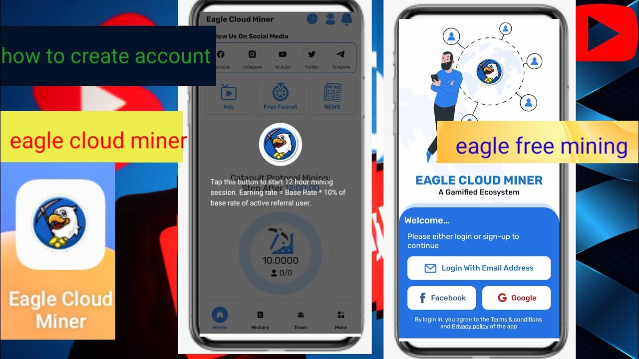 how to create eagle cloud miner account account kaise banae eagle mining ka#eaglecloudminer# ...