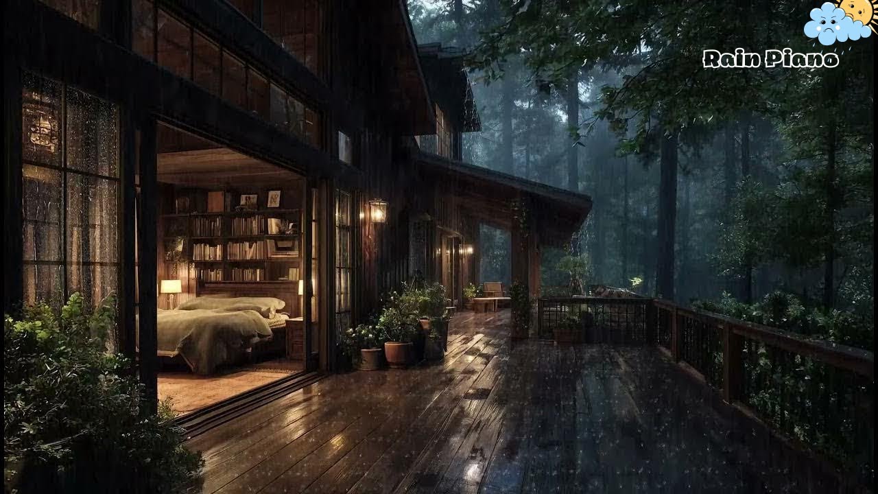 Rain Piano Music Rainy Day Peaceful Music Soft Glow With Soothing Rain ...