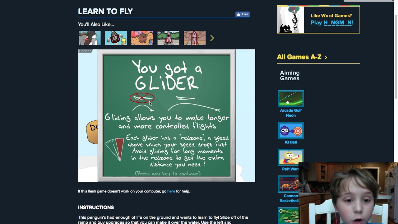 LEARN TO FLY! Cool Math Games #5 (#1 wouldnt upload) - YouTube
