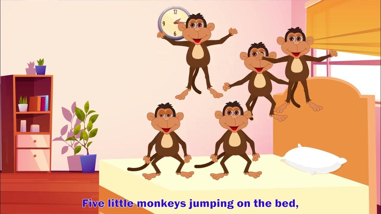 5 Little Monkeys Jumping on the bed & Boo Boo Song | Sing Along Songs ...